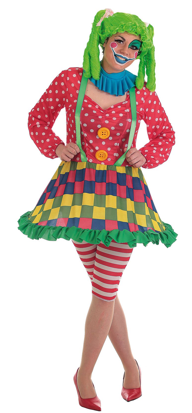 Disfraz de payasa Spotty mujer